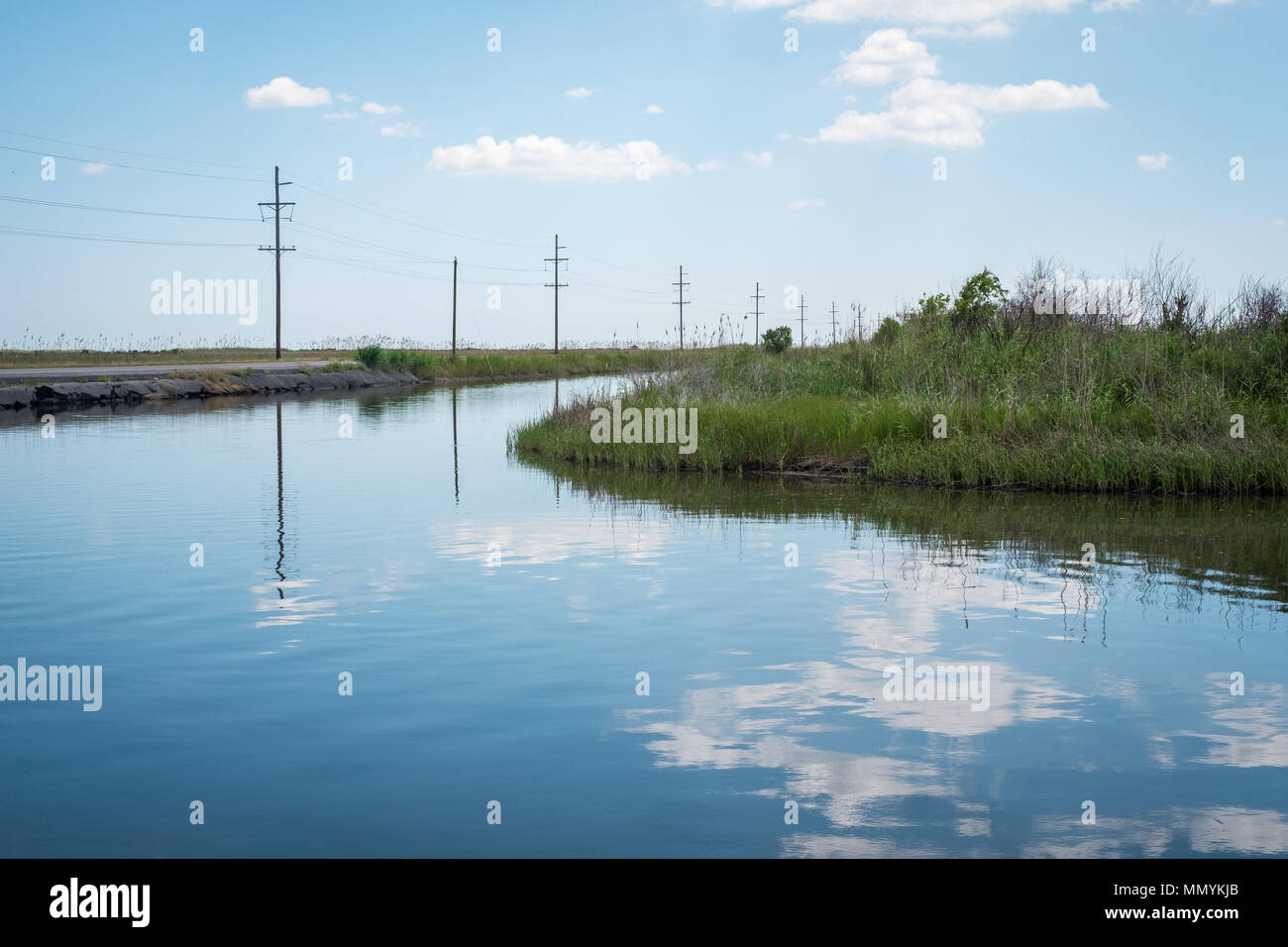 Driving through the Sabine National Wildlife Refuge on the way to the ...