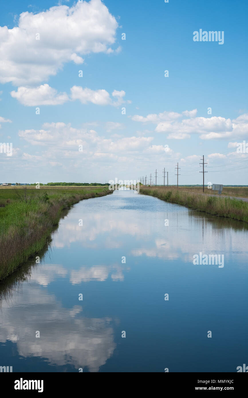 Driving through the Sabine National Wildlife Refuge on the way to the ...