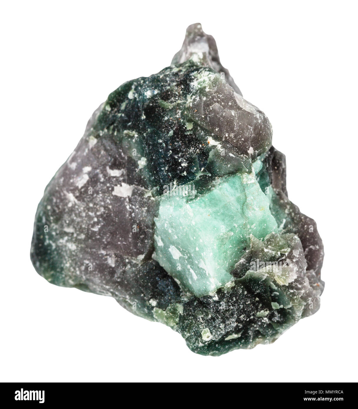 macro shooting of natural stone specimen - raw crystal of Beryl ...