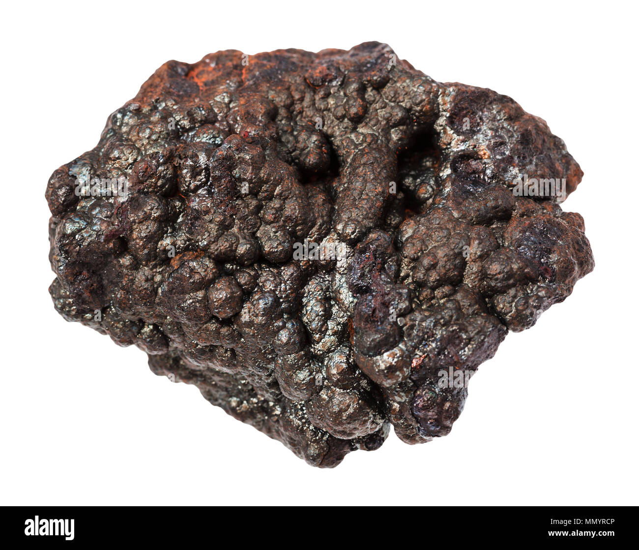 macro shooting of natural rock specimen - rough Goethite stone isolated ...