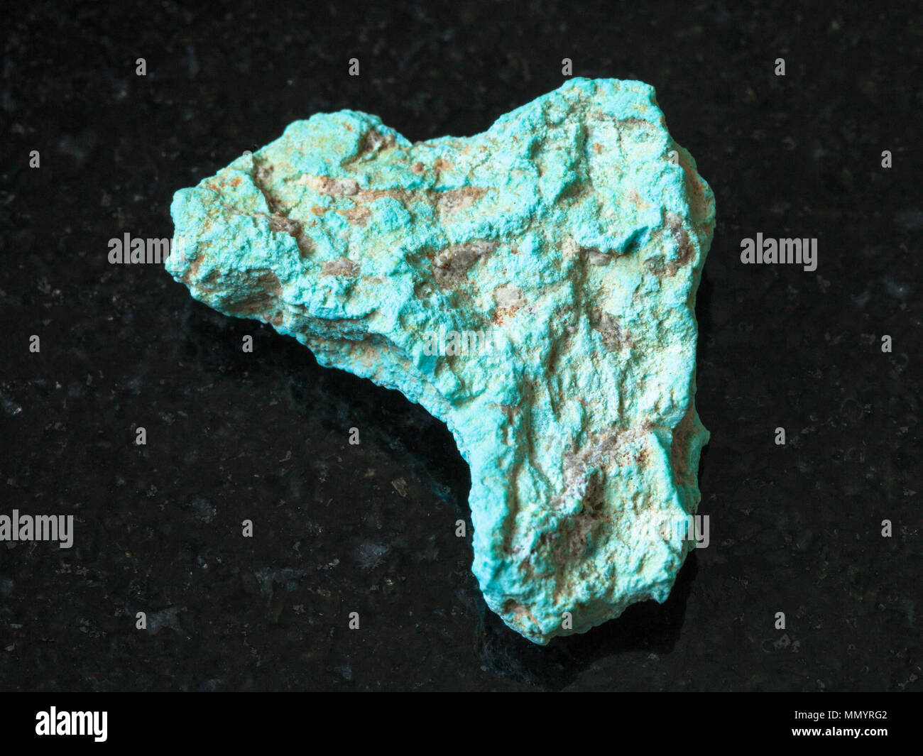 macro shooting of natural rock specimen - rough Turquoise gemstone on ...