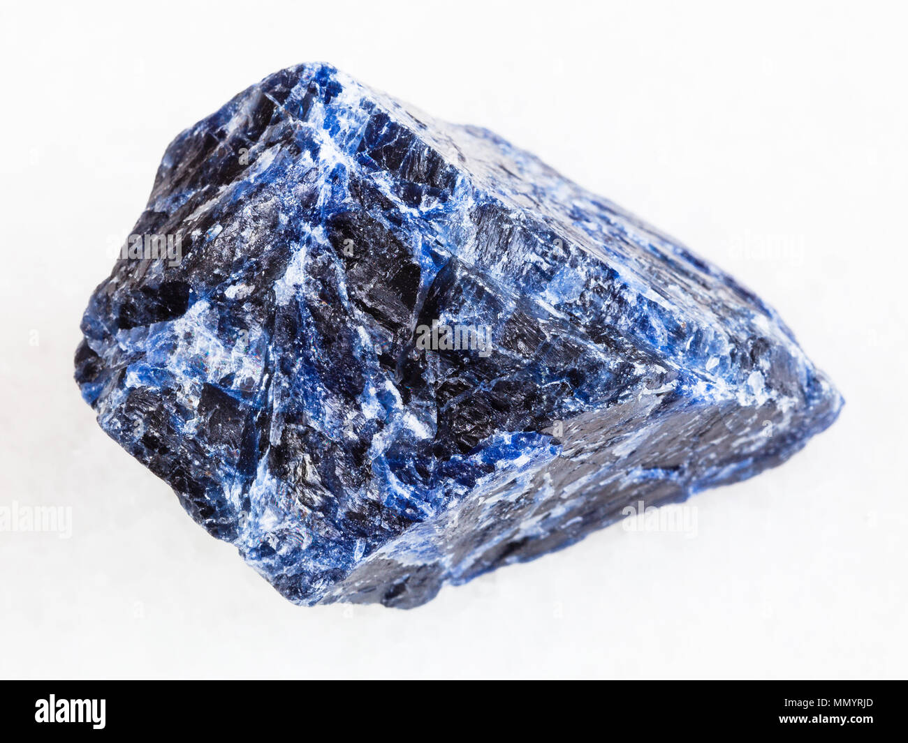 macro shooting of natural rock specimen - raw Sodalite gemstone on ...