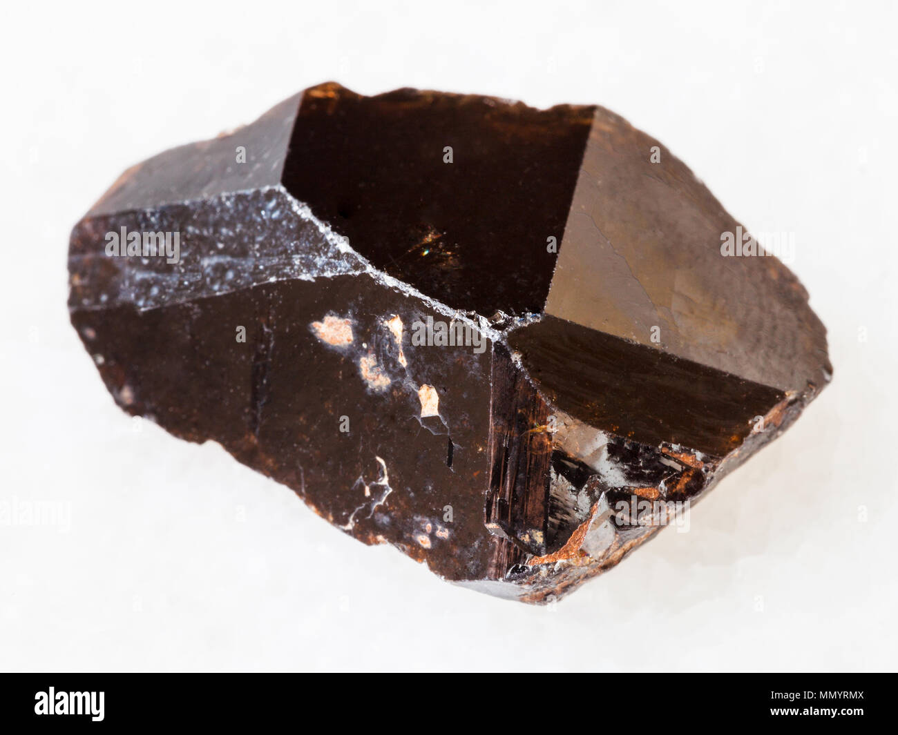 macro shooting of natural rock specimen - crystal of Cassiterite (Tin ...