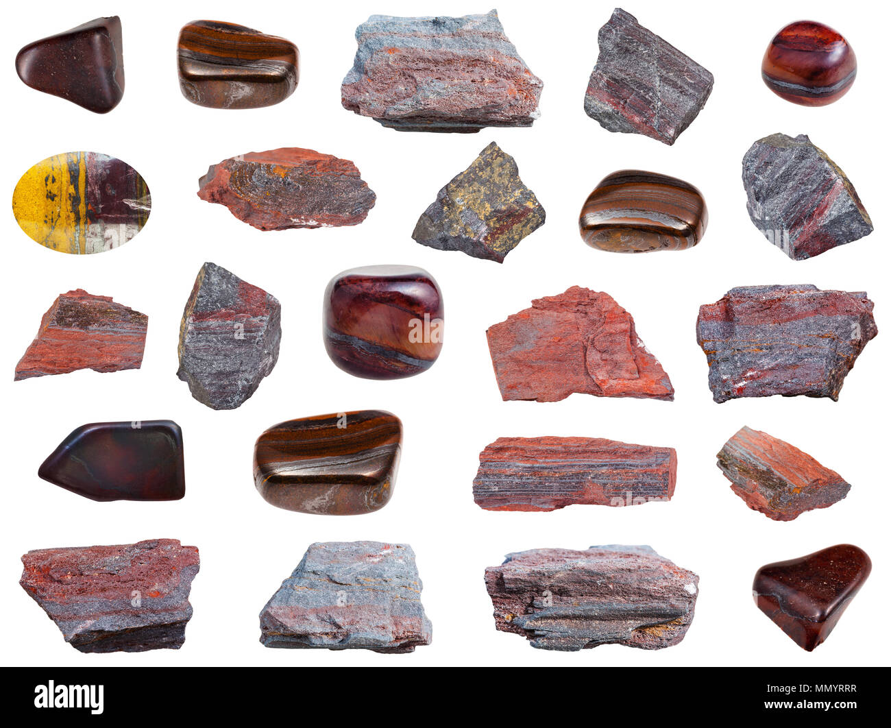 collection of various Jaspillite (Jaspilite, Taconite Jasper) stones ...
