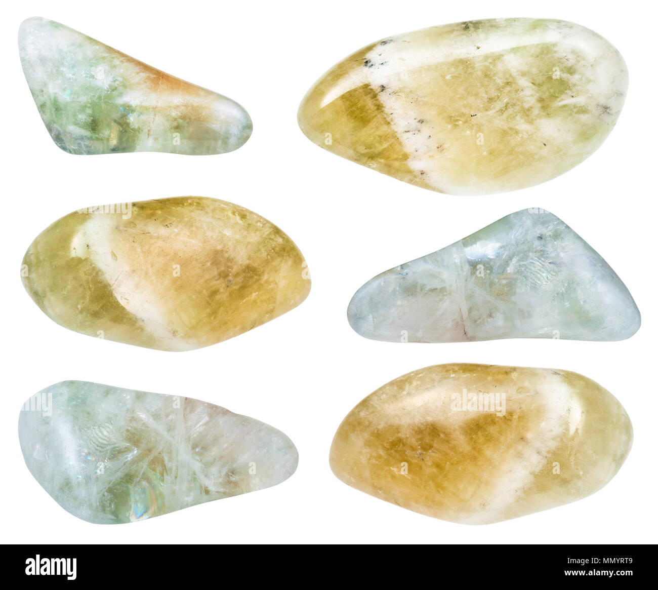 collection of various tumbled Prasiolite (green quartz , Vermarine ...