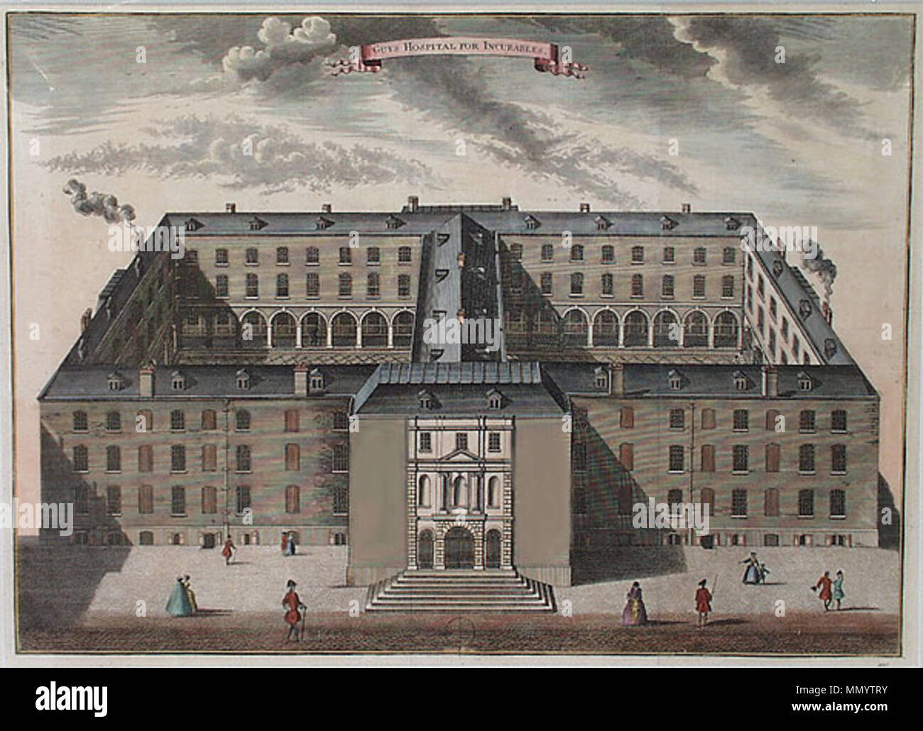 . English: 'Guy's Hospital for Incurables'. . 1755. John Stow Guys ...