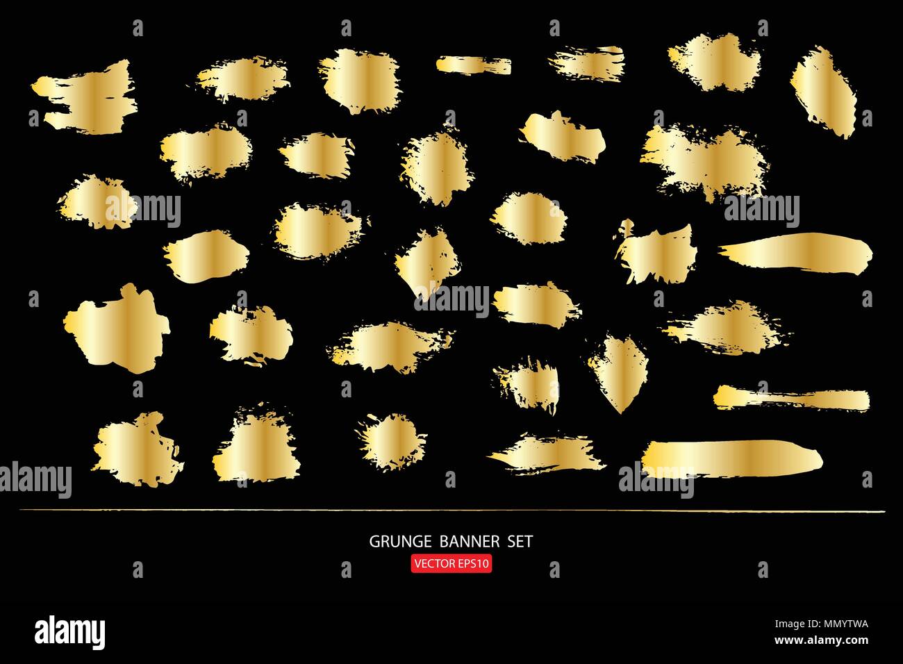 gold vector template set of grunge banners abstract backgrounds for ...