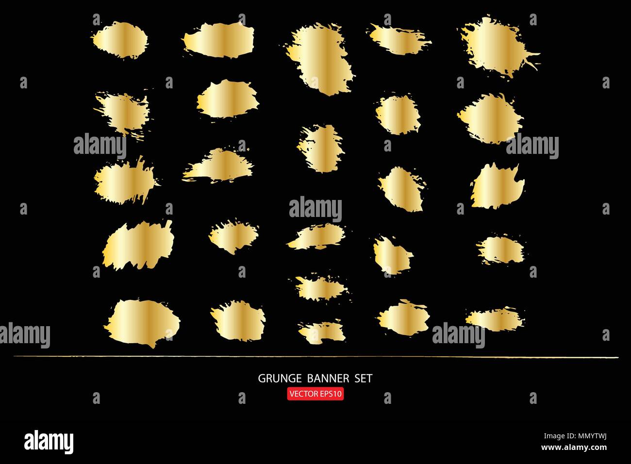 gold vector template set of grunge banners abstract backgrounds for ...