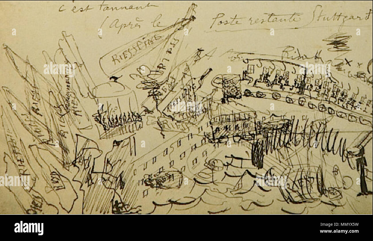 . English: C'est tonnant, sketch by Arthur Rimbaud in a letter to ...