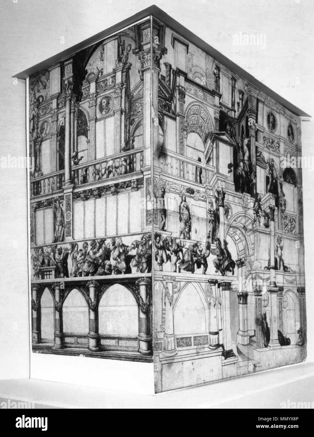 English: Model of the `Zum Tanz' house (reconstruction) . first half of ...