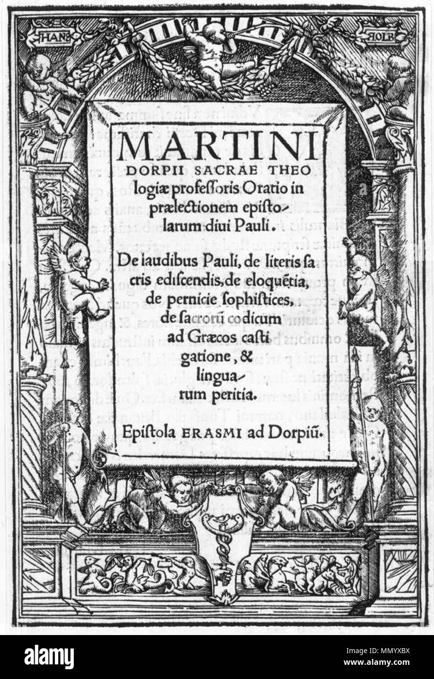 Title page in the form of a Renaissance niche. 1516. Hans Holbein d. J ...