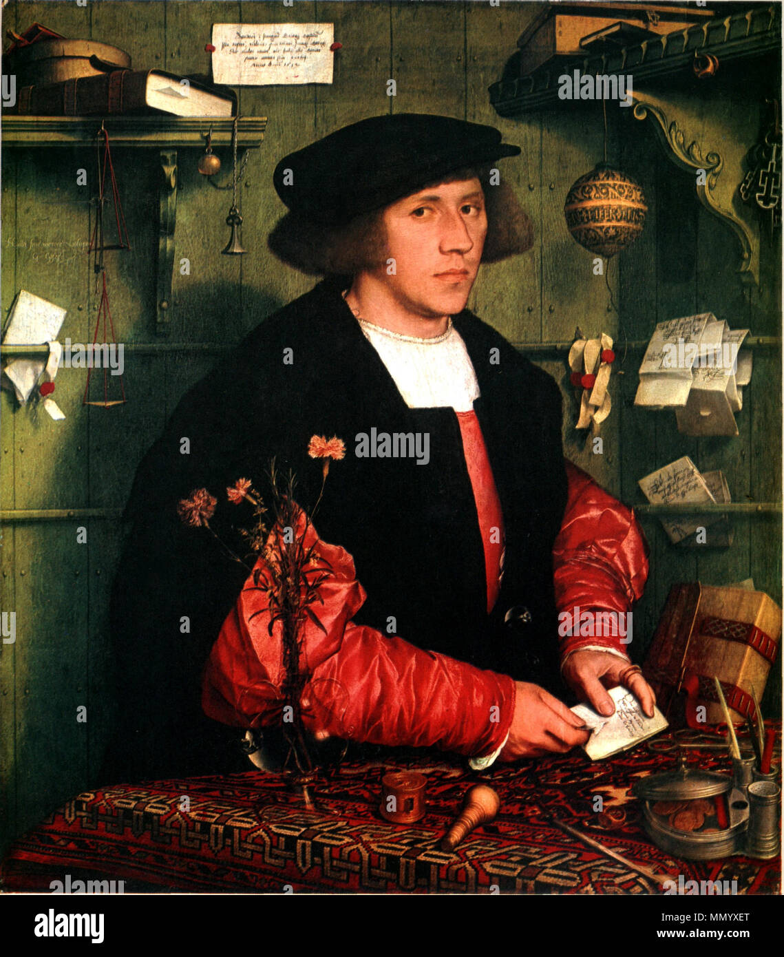 German: Der Kaufmann Georg Gisze The Merchant Georg Gisze. 1532. Hans ...