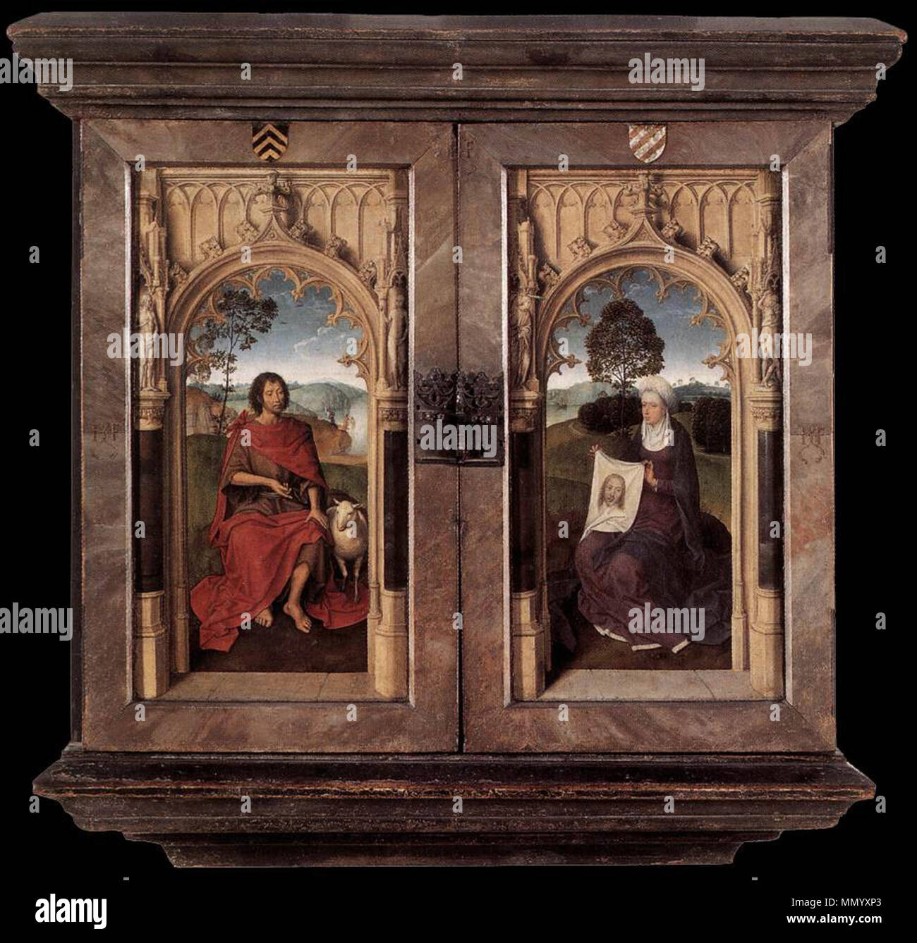 Triptych of Jan Floreins (reverse). 1479. Hans Memling - Triptych of Jan Floreins (reverse ...