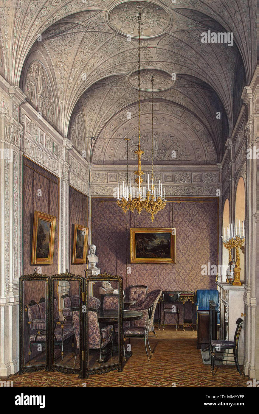 . English: Interiors of the Winter Palace. The Boudoir of Empress ...