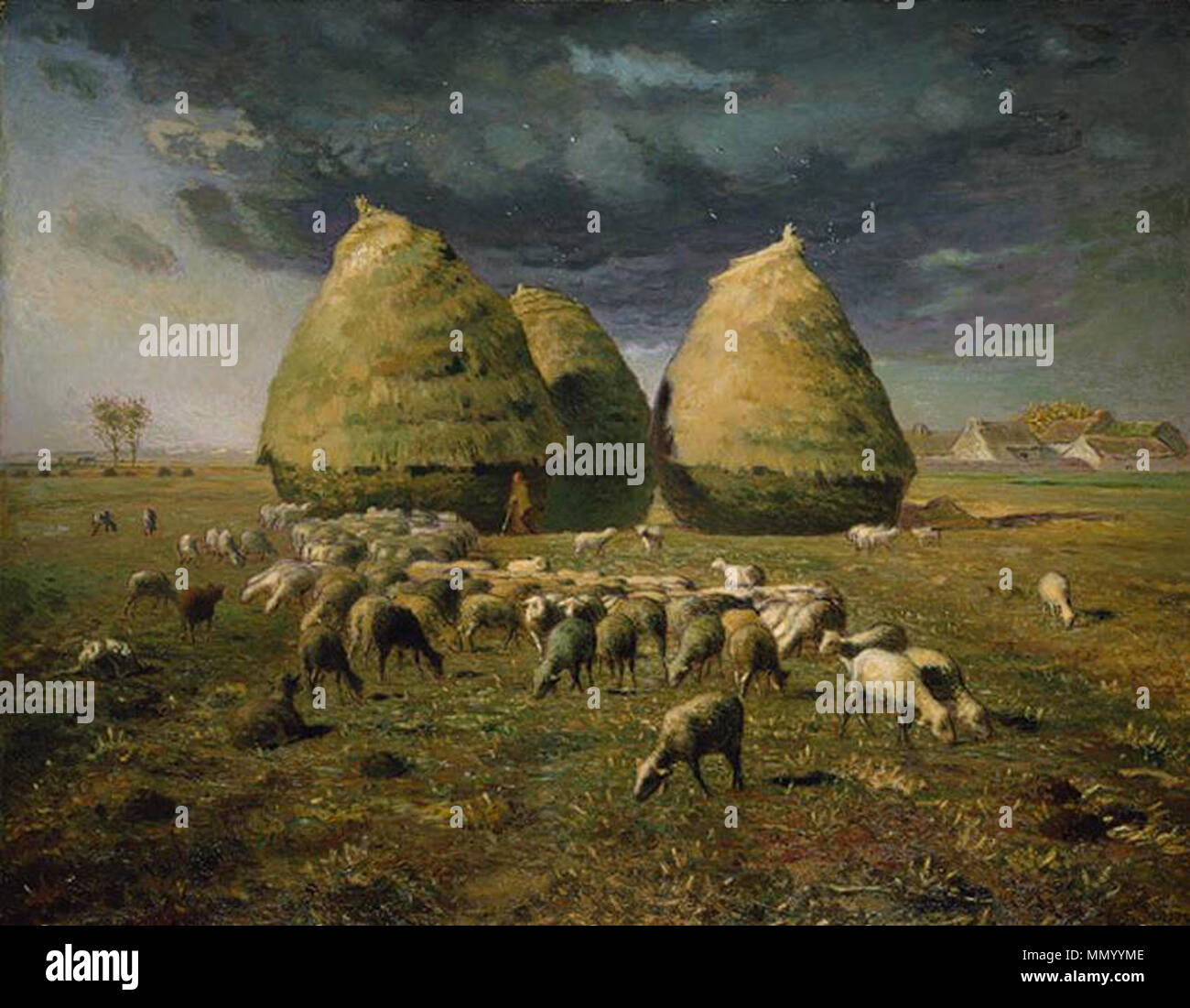 English: Haystacks: Autumn Français : Meules, automne . circa 1874 ...