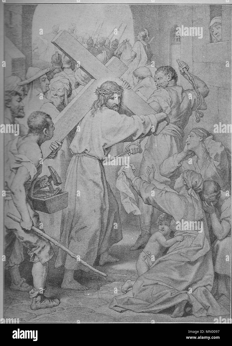 . Heinrich Hofmanns artistic depiction of Christ bearing his cross ...