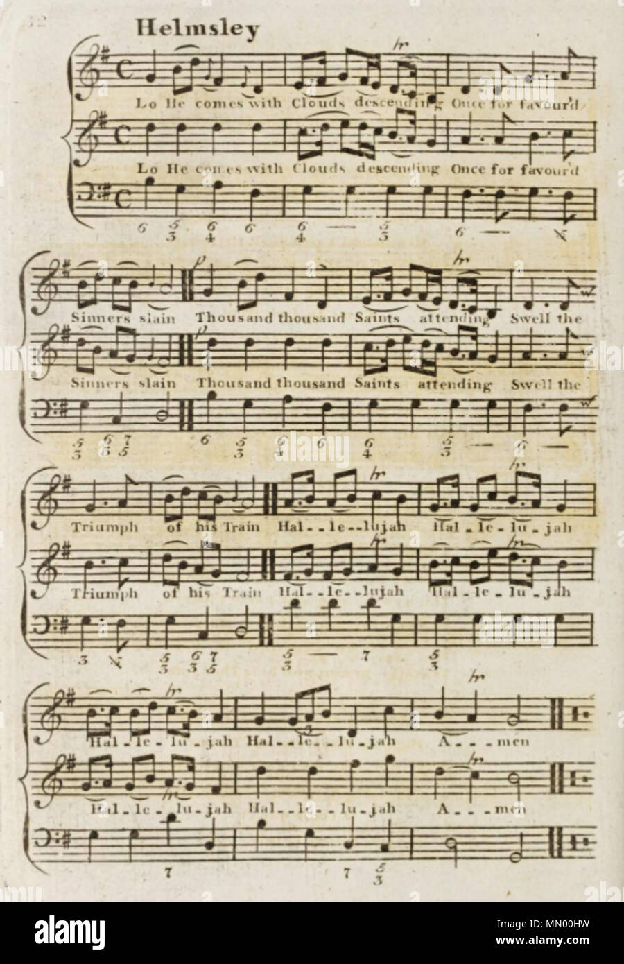 . English: The first printing of to the tune 'Helmsley' in Martin Madan ...