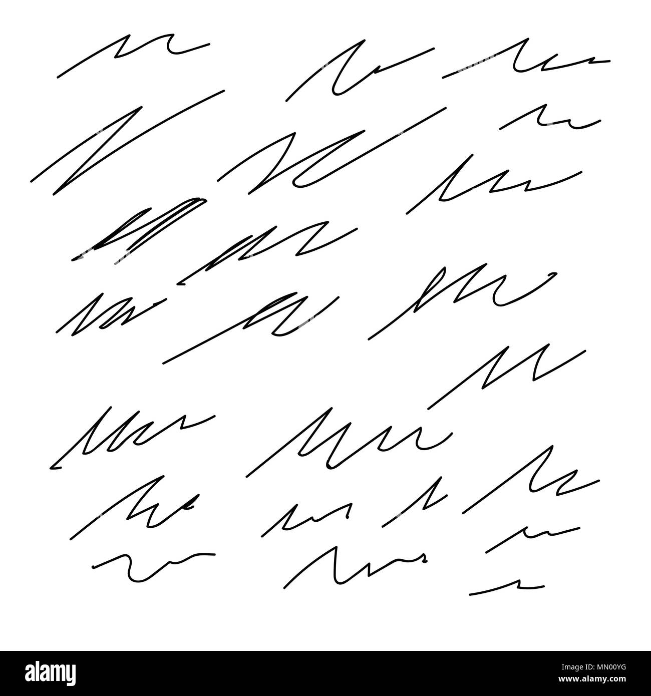 Set of vector Abstract hand drawn ink strokes Stock Vector Image & Art ...