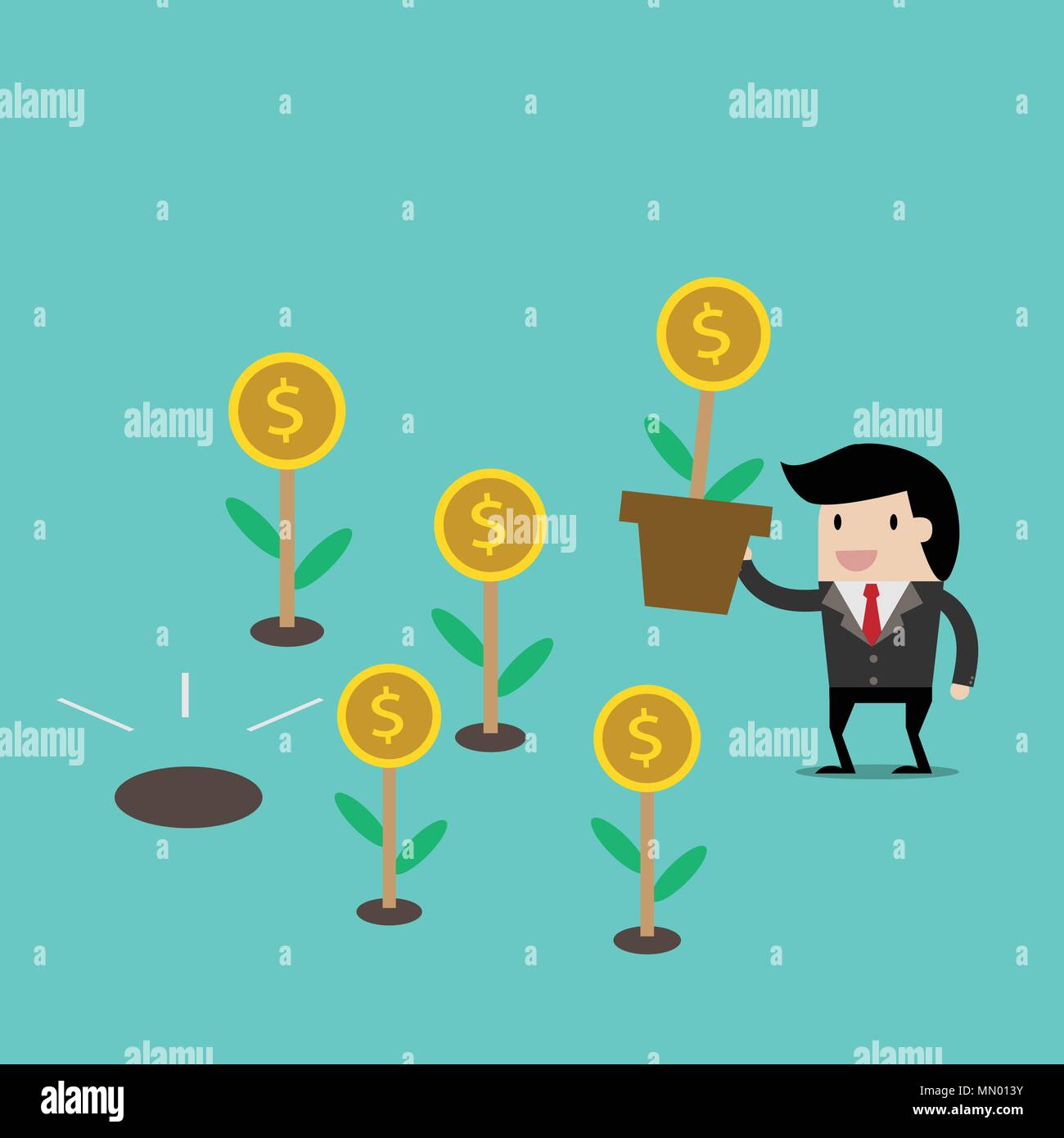 vector business finance. save money for investment concept,cartoon ...