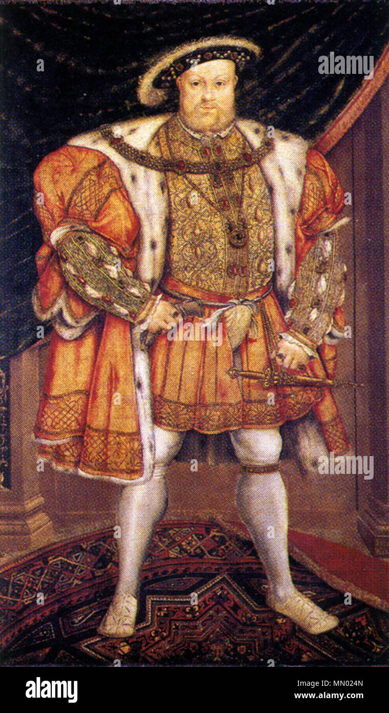 . English: Portrait of Henry VIII of England, unknown artist after Hans ...