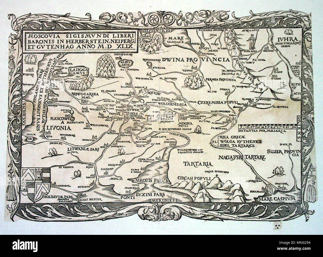 . English: A map of Russia (Moscovia) published by Sigismund von ...