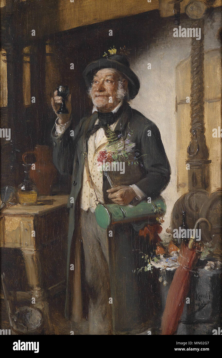 . Victorian botanist with his vasculum German: Der Botaniker. 1908 ...