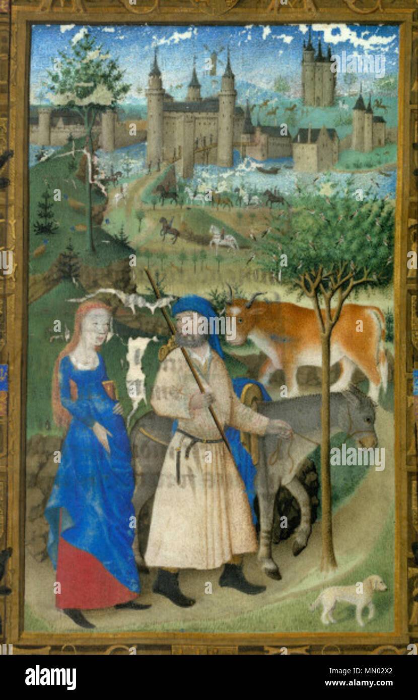 Heures de Charles de France - BMazarine Ms473 f72 (voyage vers Bethléem ...