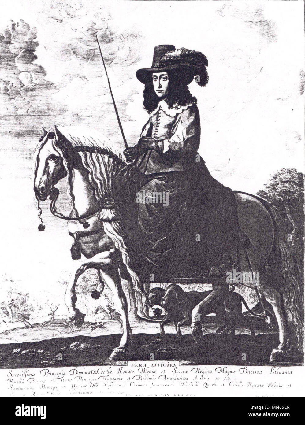 English: Equestrian portrait of Queen Cecilia Renata. Polski: Portret ...