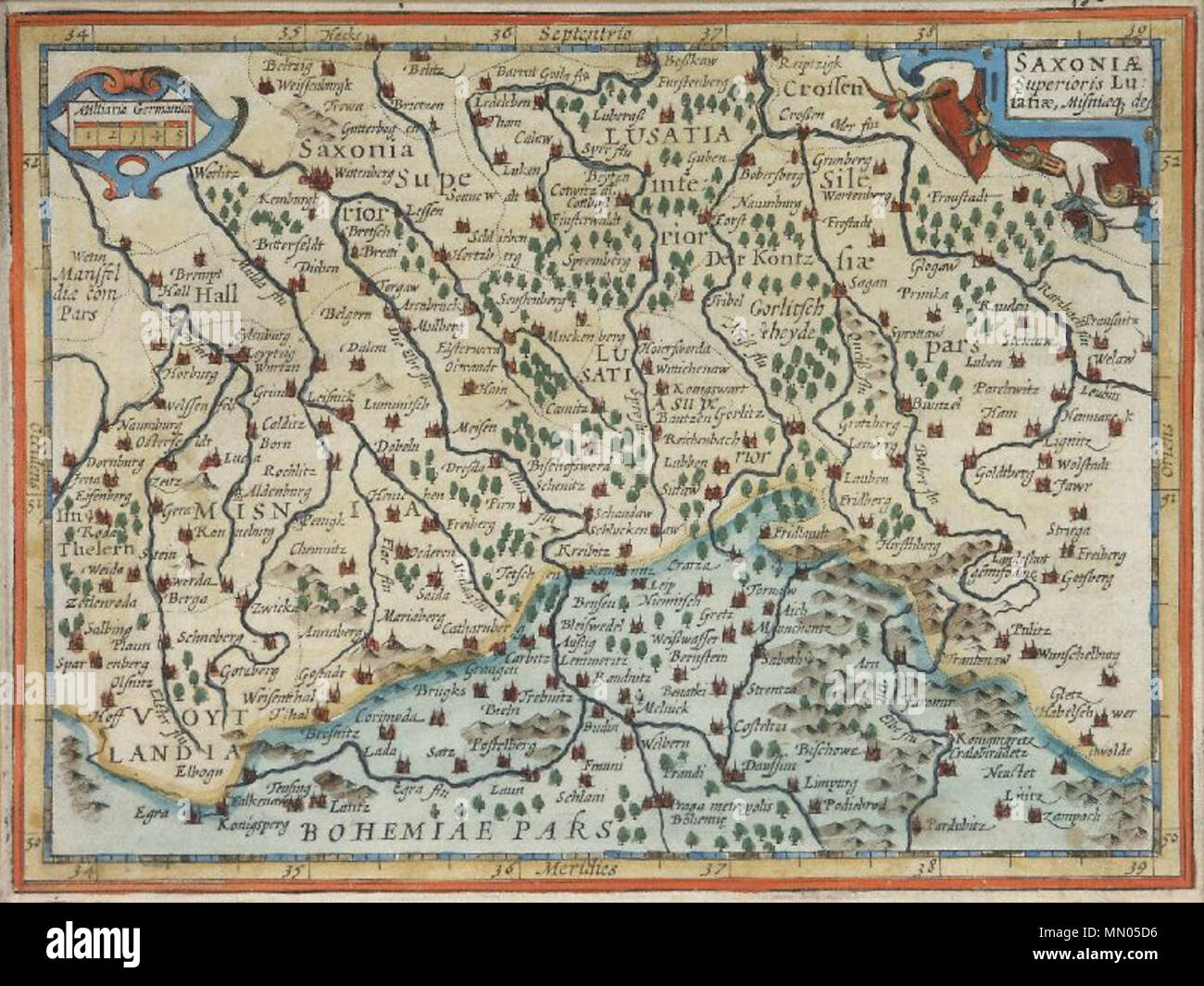 . Dutch cartographer, engraver and publisher Hondius Saxoniae ...