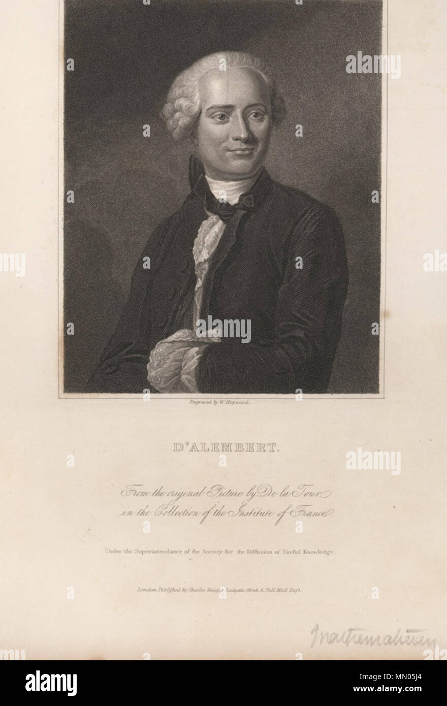 . English: Jean le Rond d'Alembert (1717-1783) . Probably 19th century ...