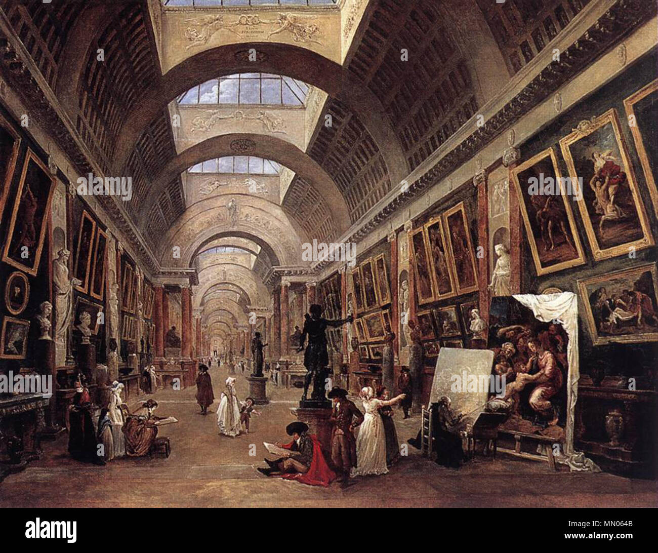 French: Projet d'aménagement de la grande galerie du Louvre Design for ...