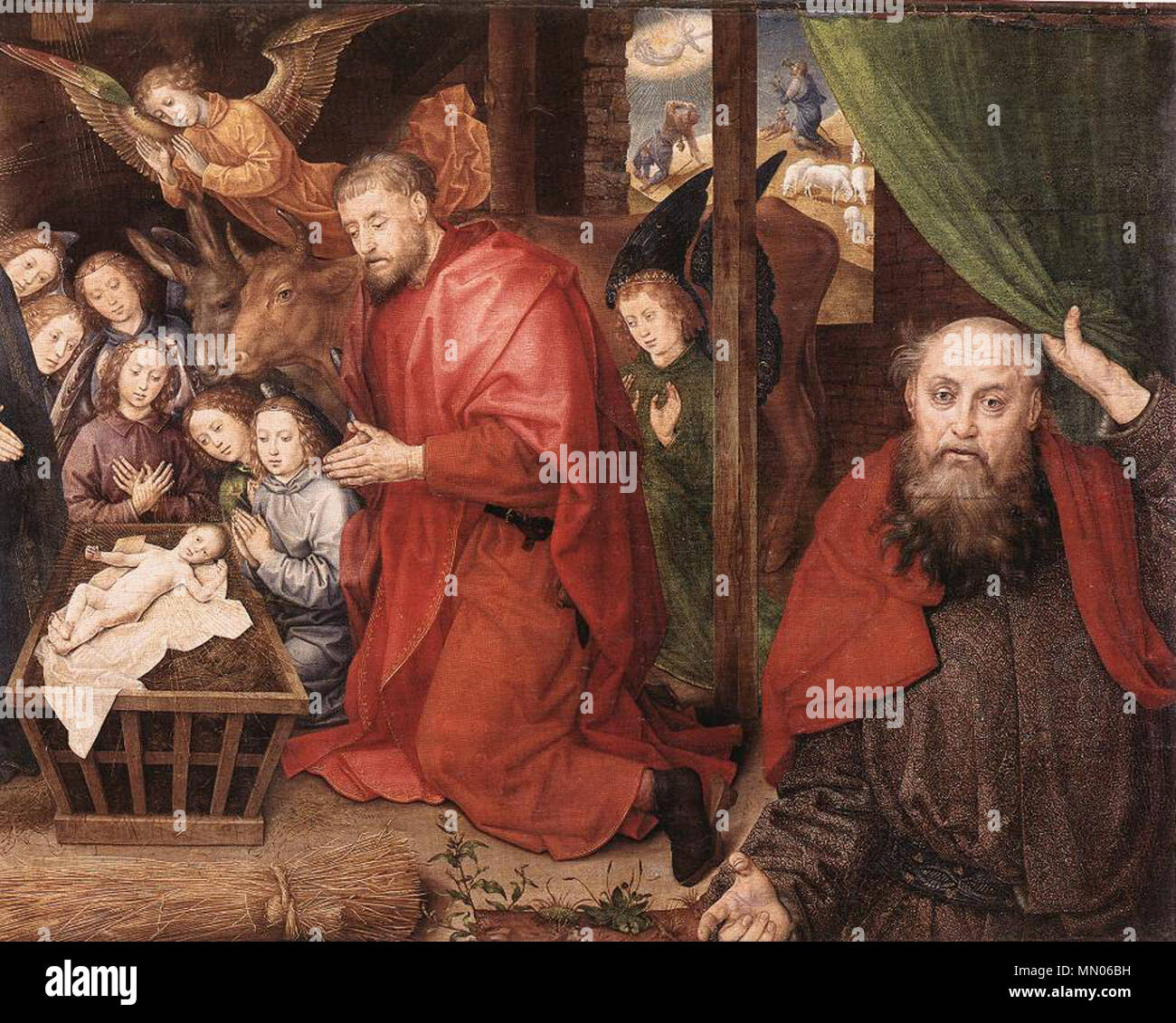 The Adoration of the Shepherds (detail). circa 1480. Hugo van der Goes ...