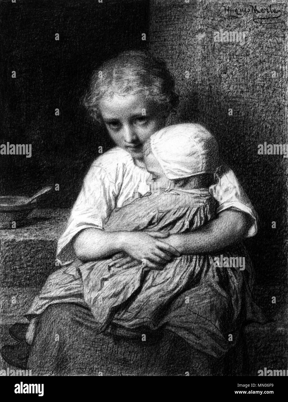 37.957 Hugues Merle (French, 1823-1881). 'The Good Sister,' 1862 ...