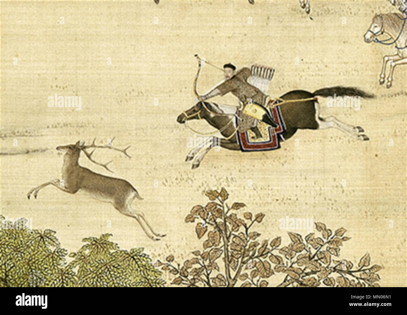 . English: Qianlong Emperor 's hunting journey on horseback 中文: 郎世宁绘 ...