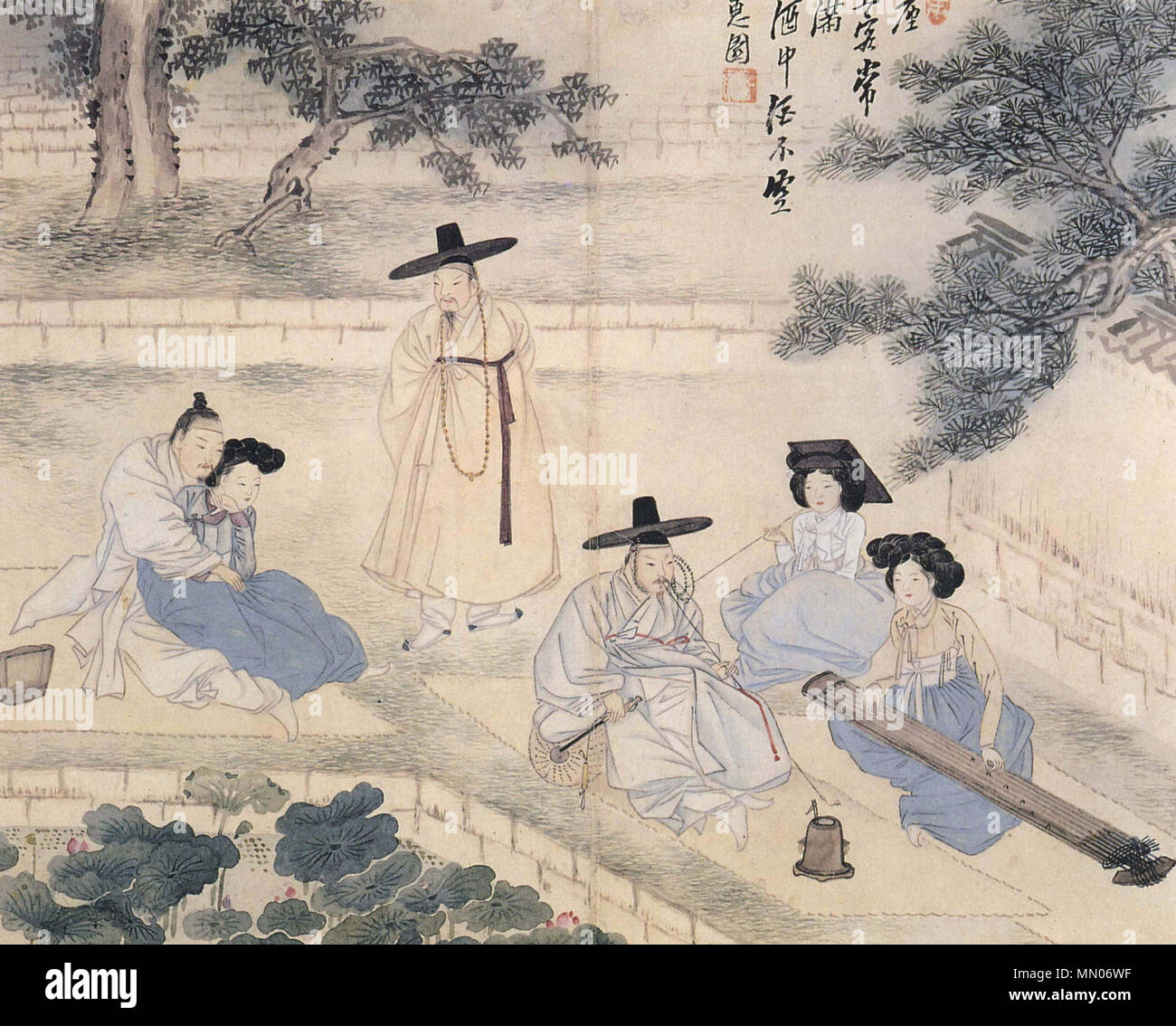 . English: Resounding geomungo, praiseworthy lotus 한국어: 청금상련 (聽琴賞蓮 ...