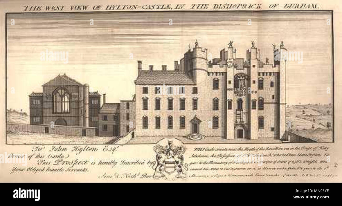 . English: Hylton Castle Hylton Castle - Buck 1728 Stock Photo - Alamy