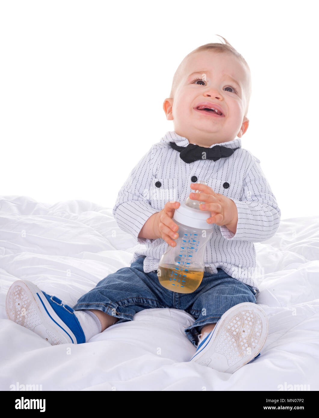 human baby in front of white background Stock Photo - Alamy