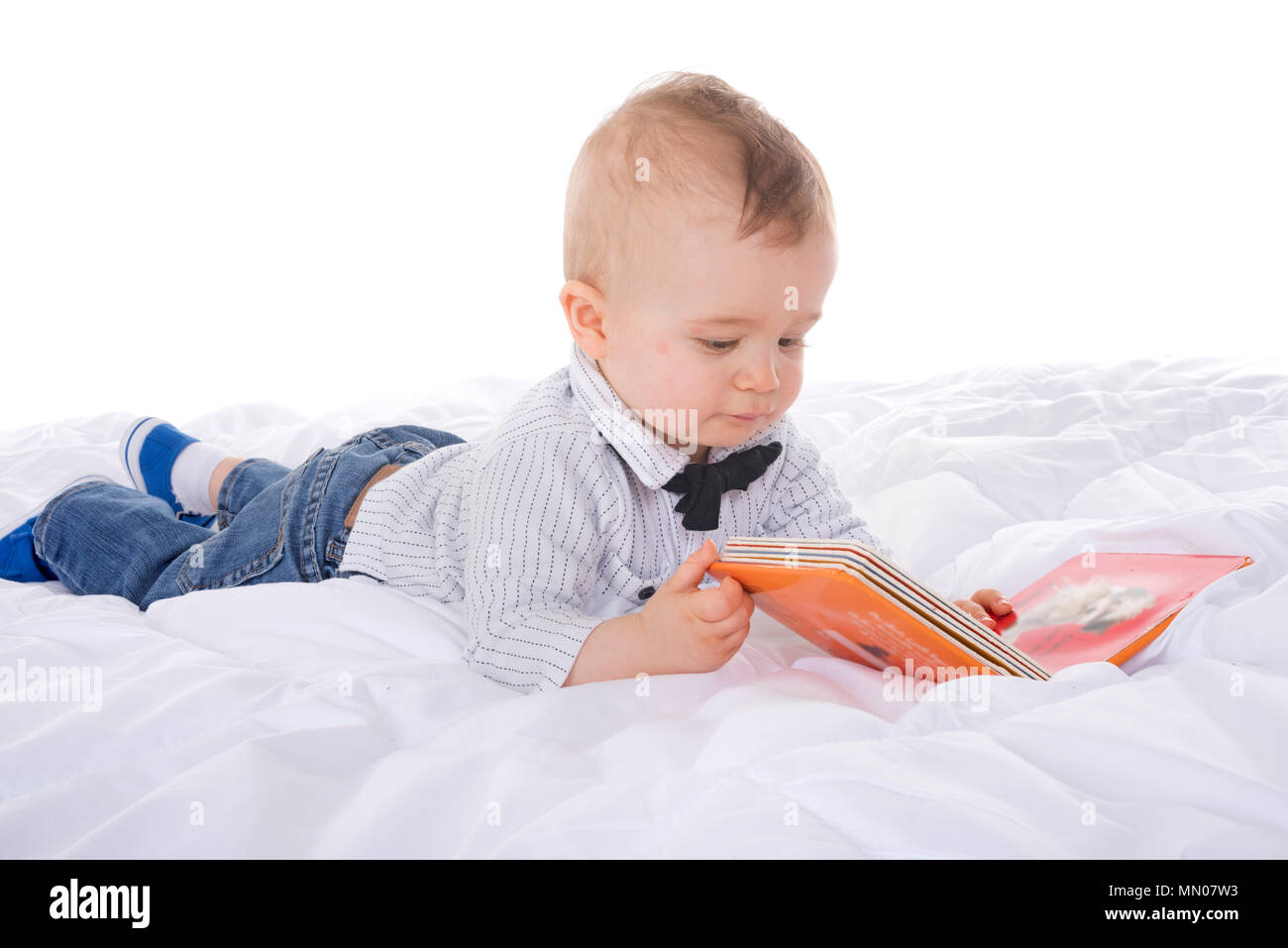 human baby in front of white background Stock Photo - Alamy