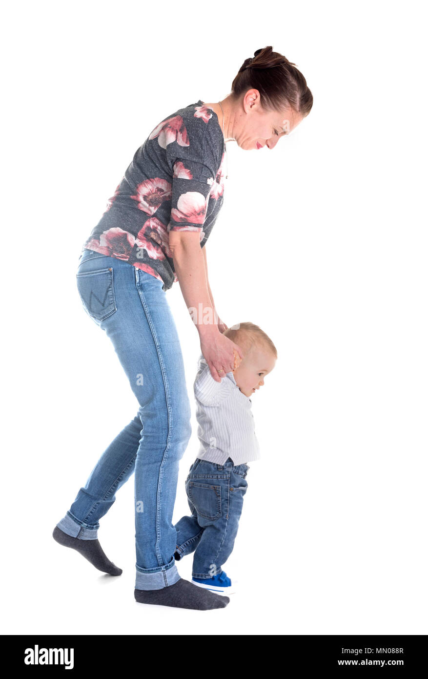 human baby in front of white background Stock Photo - Alamy