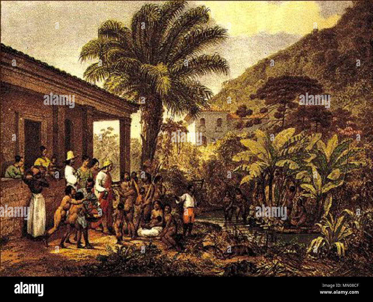 . English: Indians visiting a Brazilian farm plantation in Minas Gerais ...
