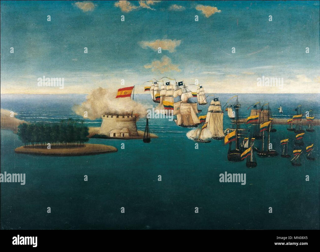 Acción del castillo de Maracaibo Stock Photo - Alamy