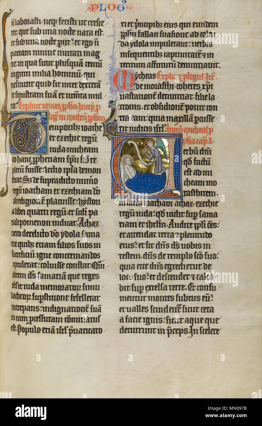 . In this Bible from the 1200s, an initial V introduces the Old ...