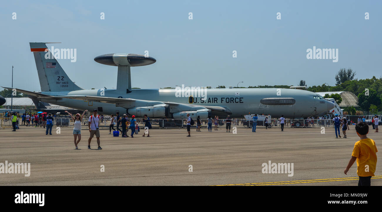 Singapore - Feb 10, 2018. Military aircraft belonging to the US Air ...