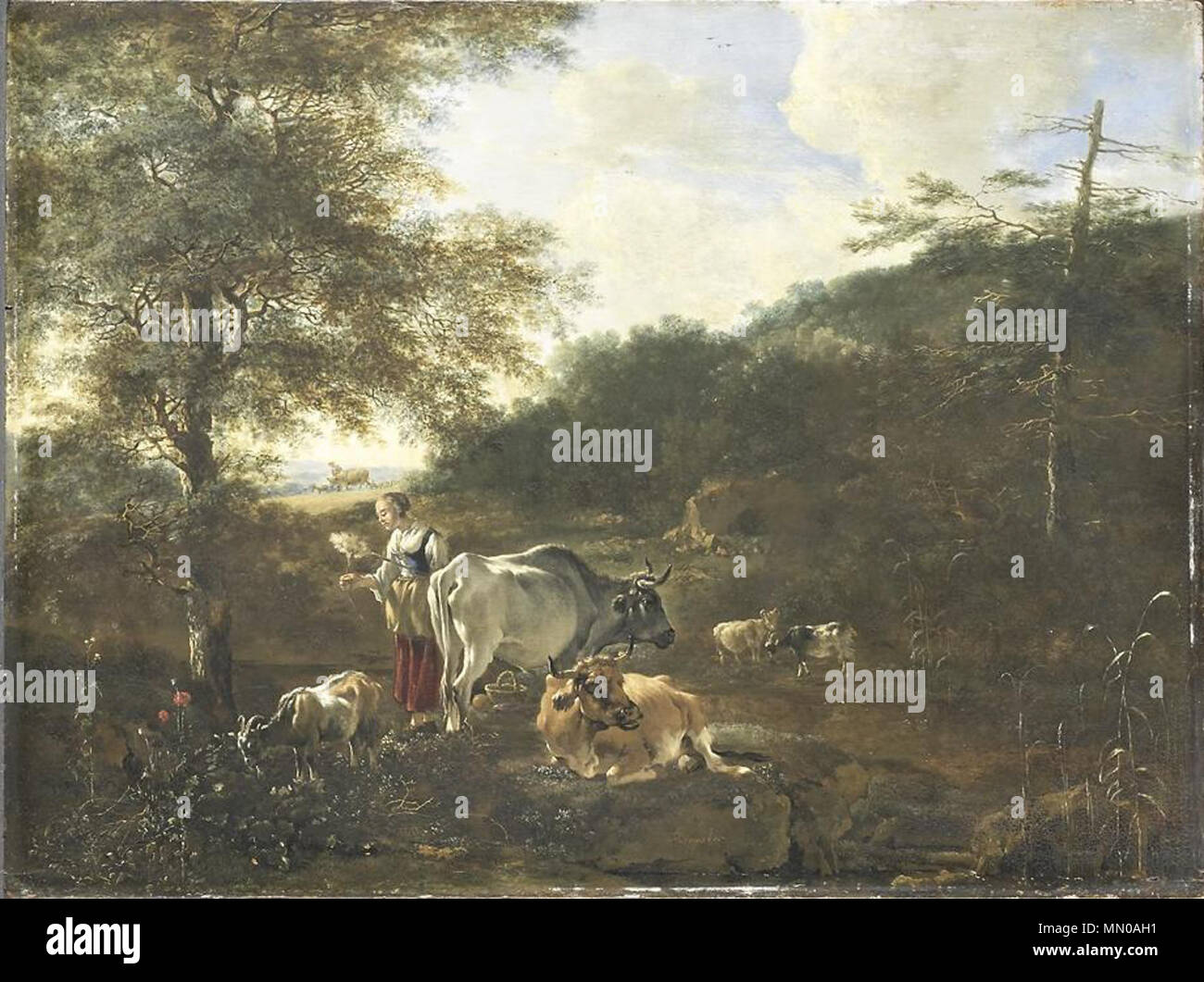 Landscape with cattle.. circa 1649-1653. Adam Pijnacker Landscape with ...