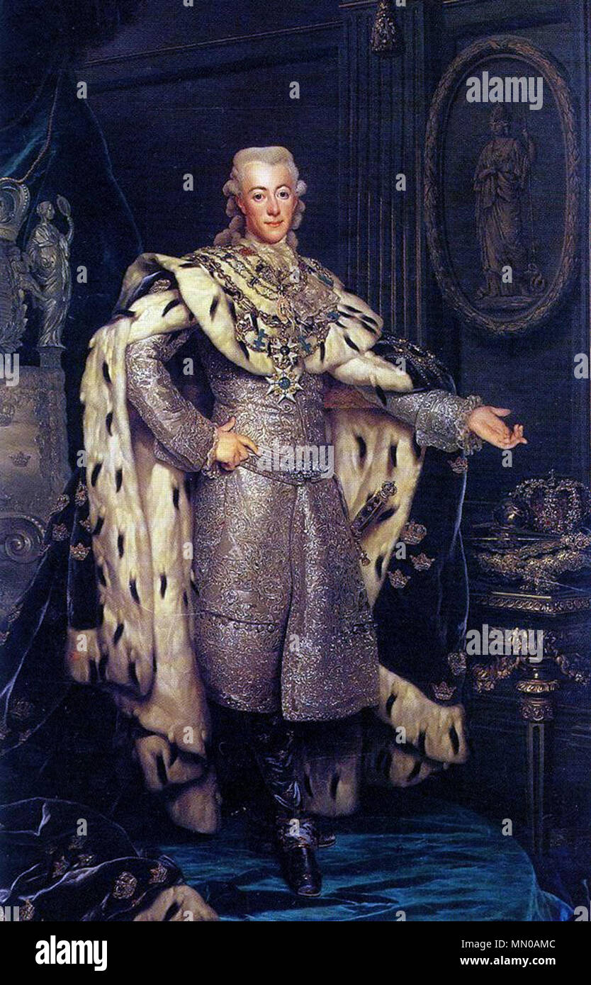 Gustav III (1746-1792), King of Sweden, in coronation-robes. 1777 ...
