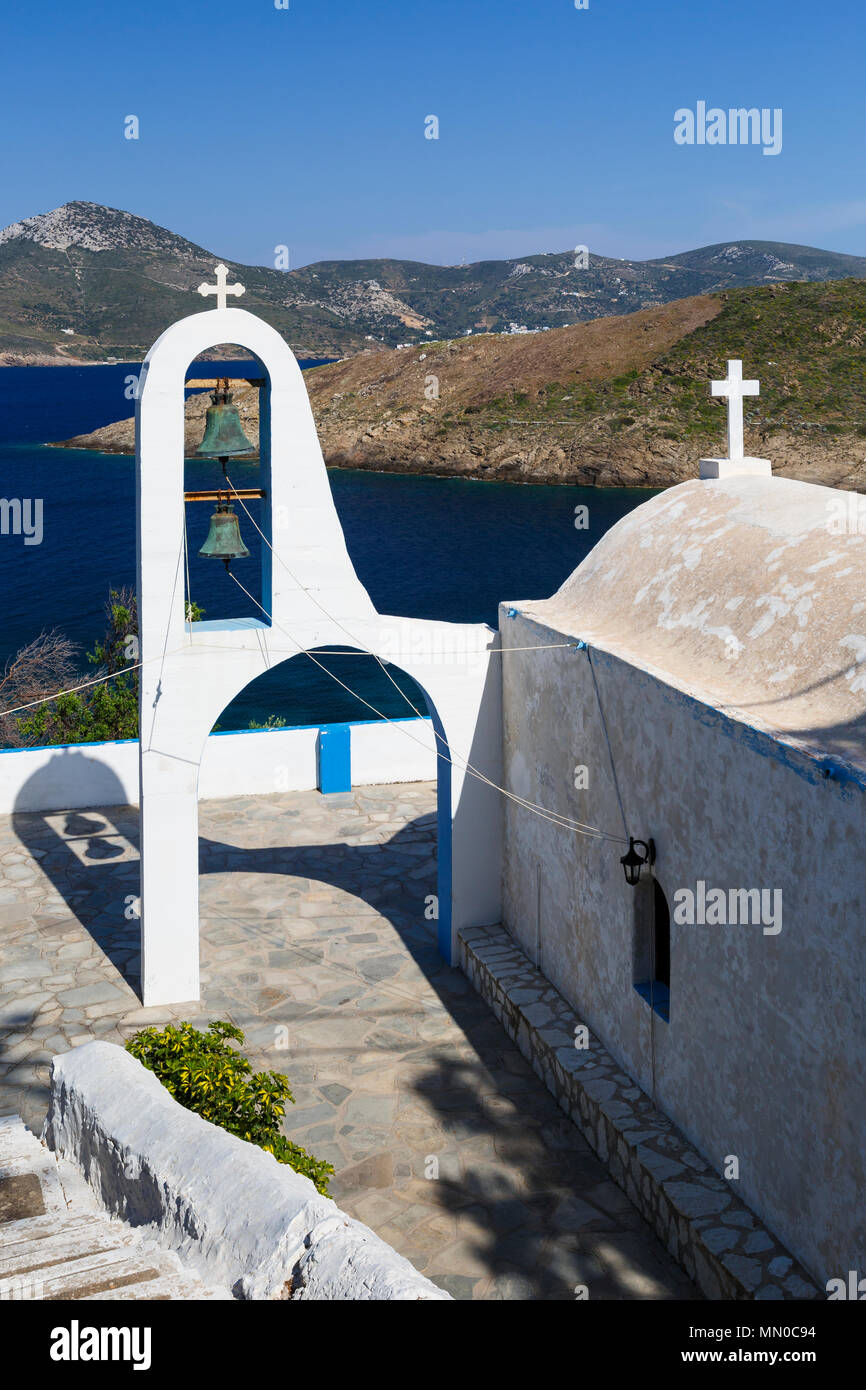 Main church of Thymaina village in Fourni Korseon, Greece Stock Photo ...