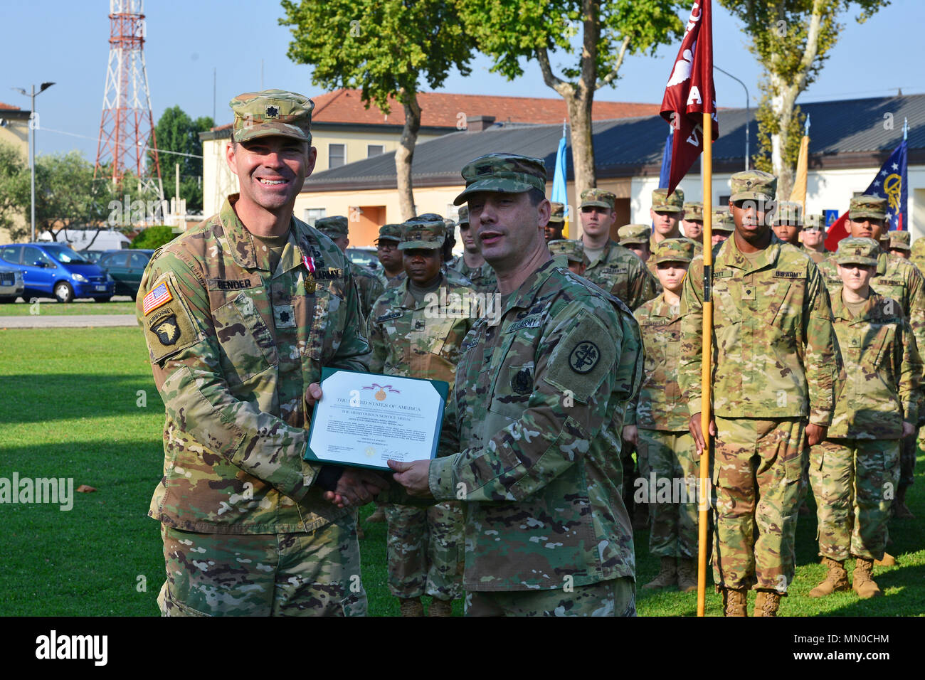 U. S. Army Col. Timothy L. Hudson (right), Commander Landstuhl Regional ...
