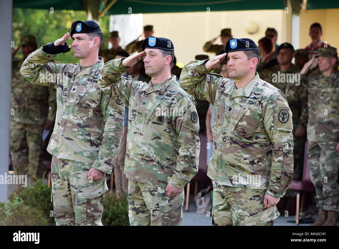 U. S. Army Col. Timothy L. Hudson (center), Commander Landstuhl ...
