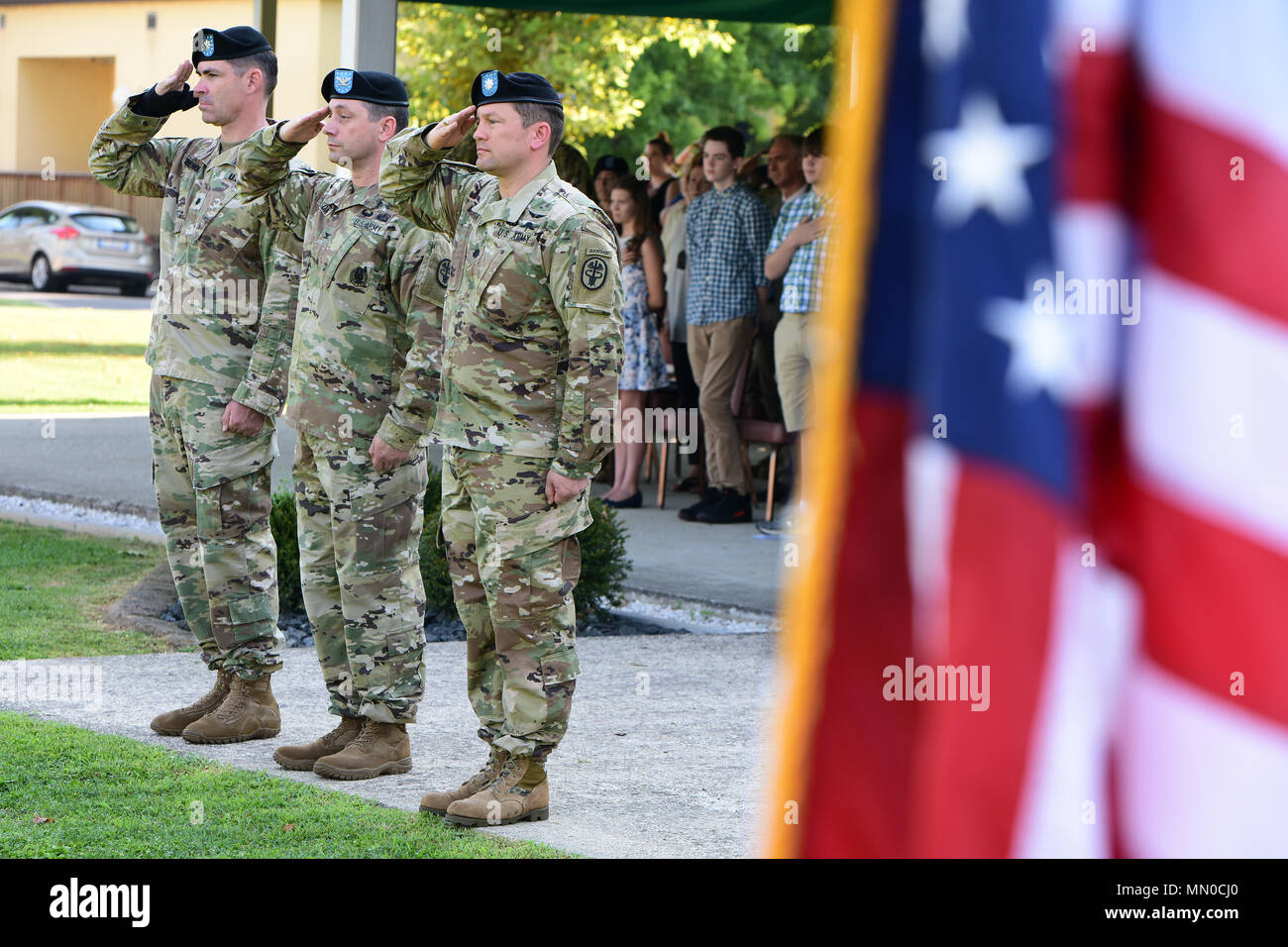 U.S. Army Col. Timothy L. Hudson, Lt. Col. Brian J. Bender, and Lt. Col ...