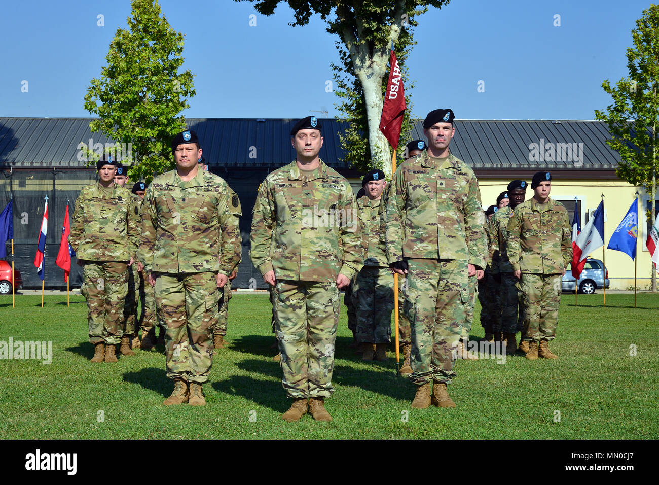 U. S. Army Lt. Col. Kane D. Morgan (left), Incoming Commander U.S. Army ...